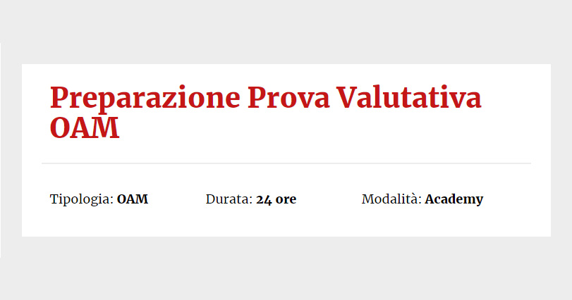 Prova Valutativa OAM preparazione diretta live - Multicampus